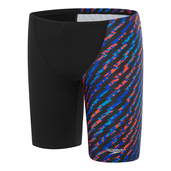 Speedo Junior Boys Allover V-Cut Jammer-Black/Cobalt/Red - Tri To Swim